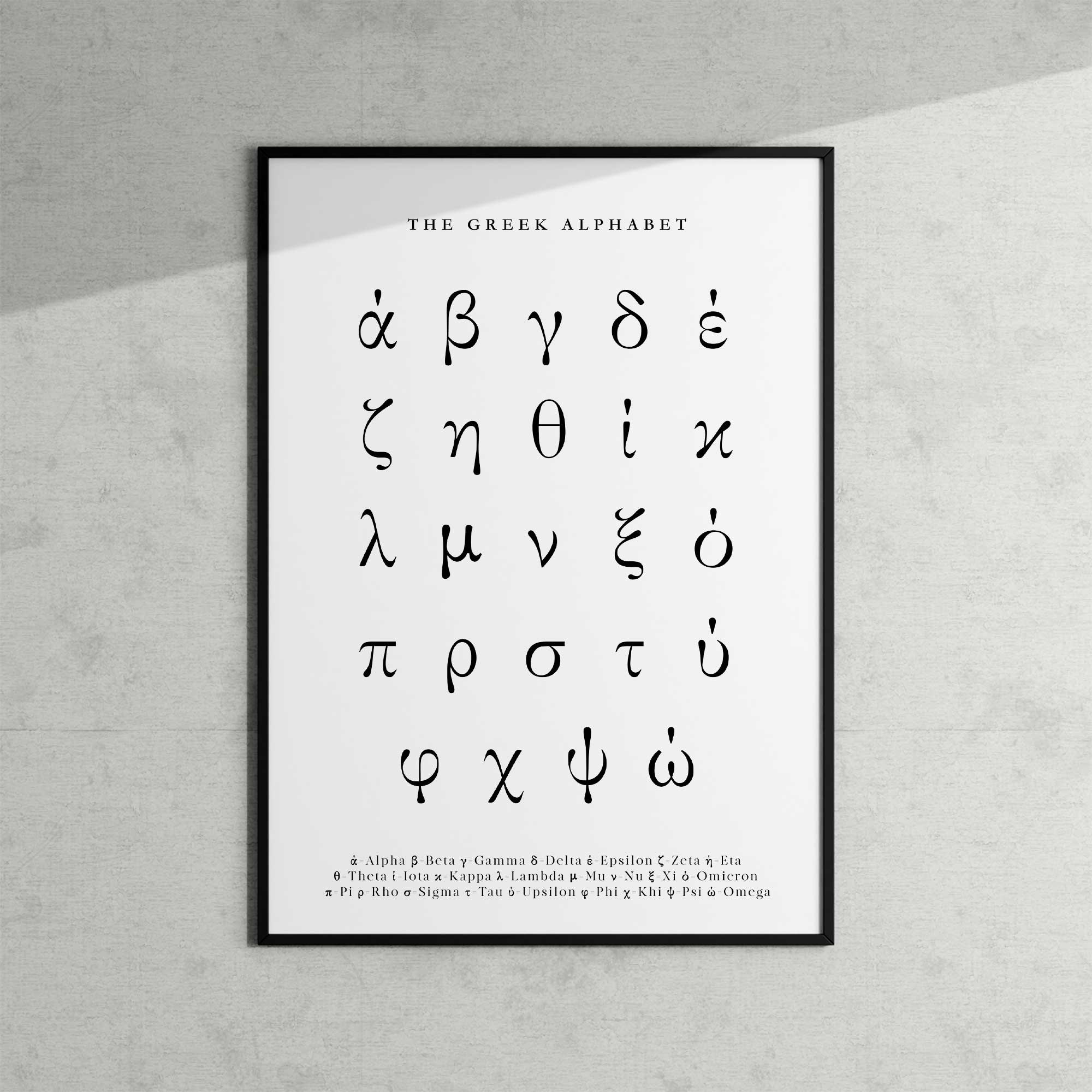 The Greek Alphabet Printable Wall Decor, Digital Art, Classroom Wall ...