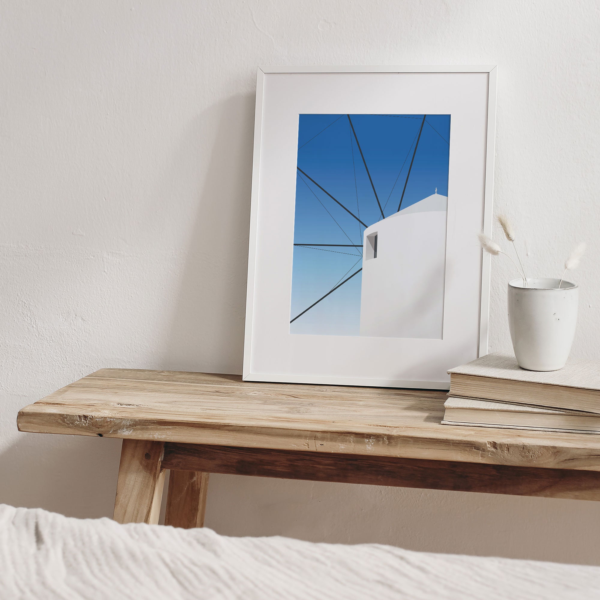 Milos Windmill, Illustration Poster, Landscape Art, Greece Poster ...