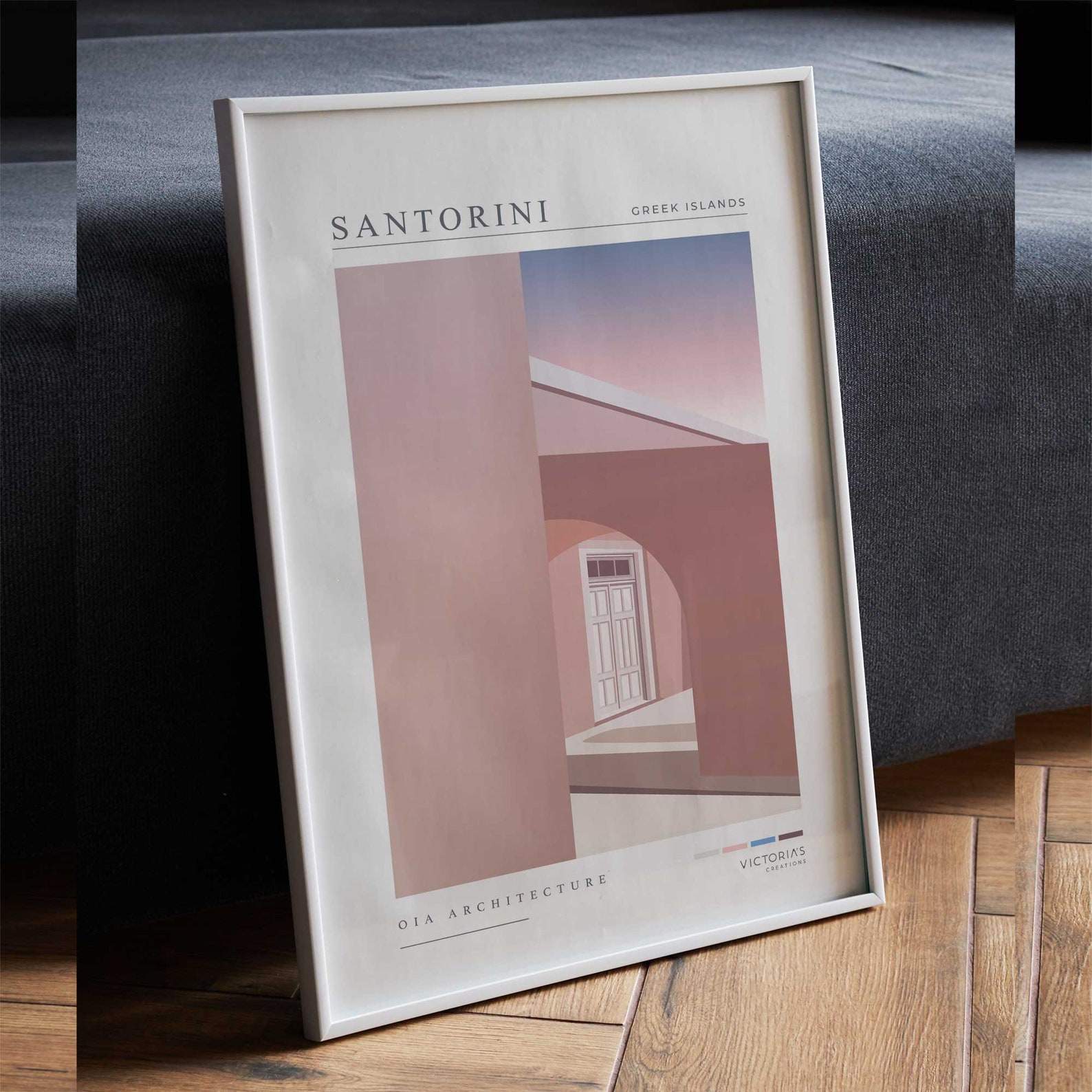 Oia Santorini Architecture , Illustration Poster, Greek Landscape ...