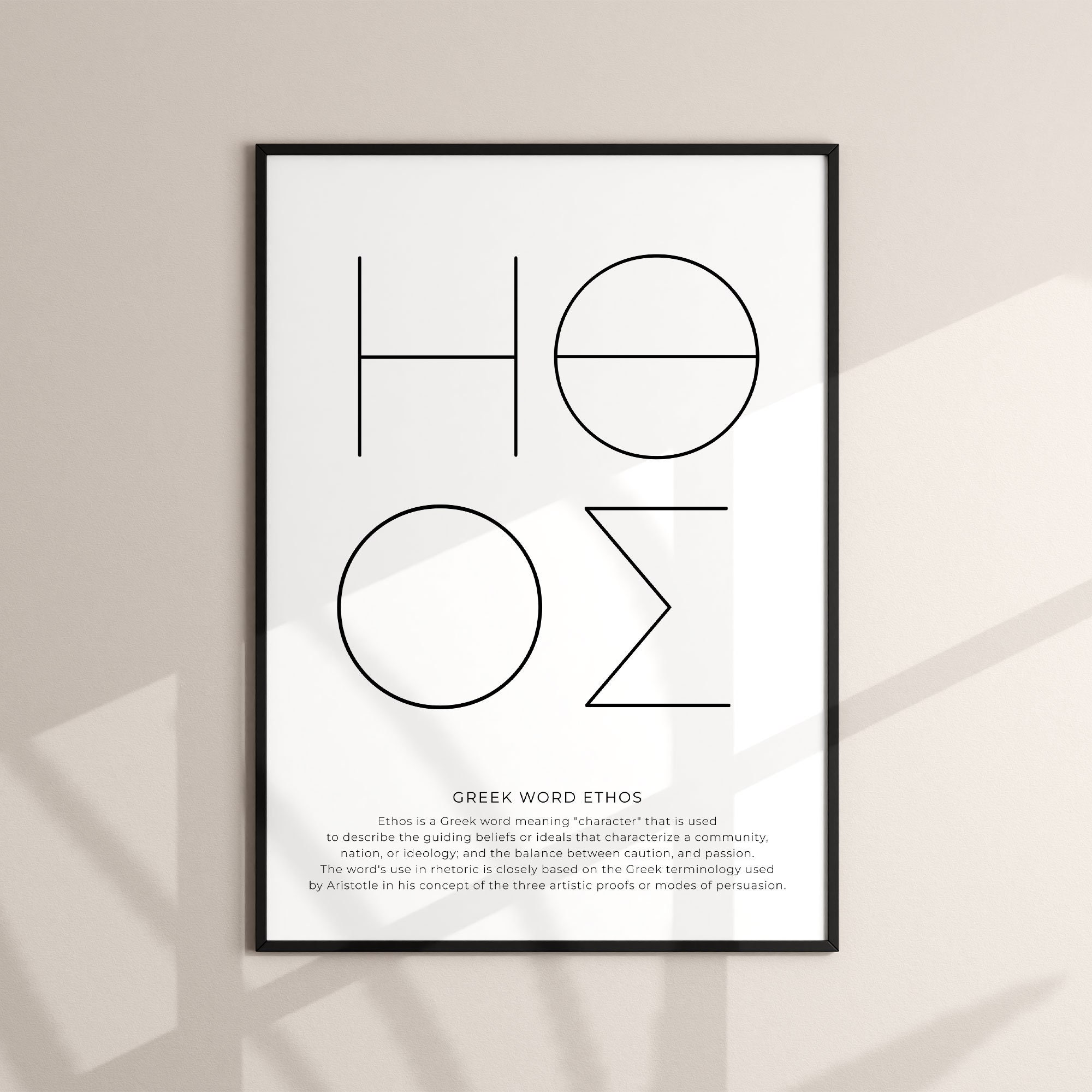 Greek Word Ethos Printable Wall Decor Digital Art Classroom - Etsy