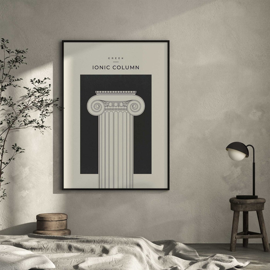 Greek Column Ionic Order, Printable Wall Art, Minimalist Print, Ancient ...