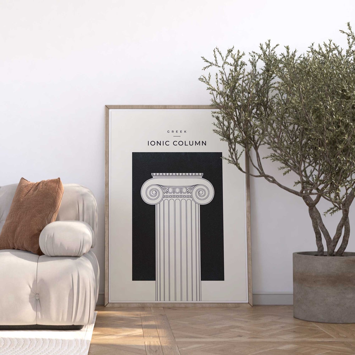 Greek Column Ionic Order, Printable Wall Art, Minimalist Print, Ancient ...