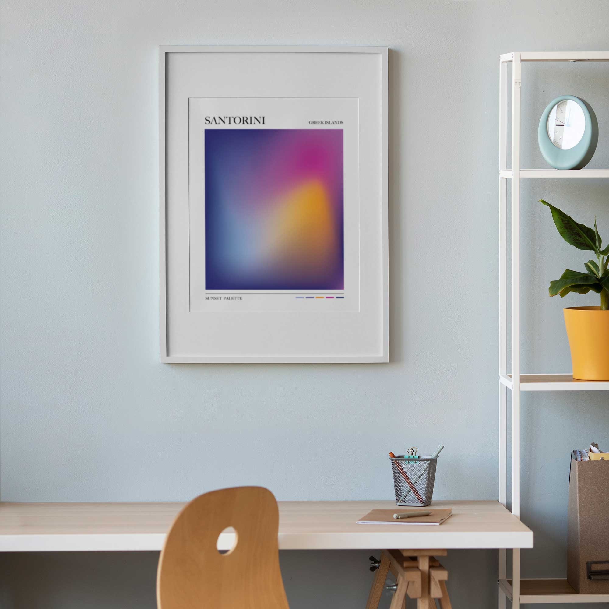 Colourful Gradient Poster, Santorini Sunset Palette, Contemporary Wall ...