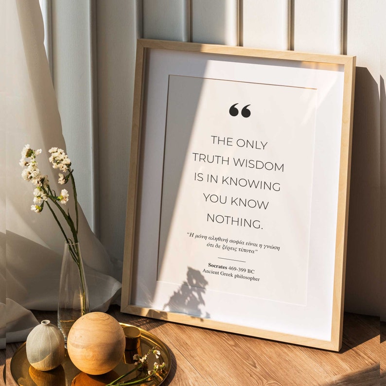 Socrates, Greek Philosopher Quotes, the Only Truth Wisdom, Minimalist ...