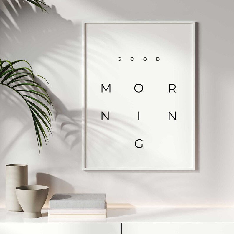 Modern Good Morning Typography Printable Wall Art Wall Decor - Etsy