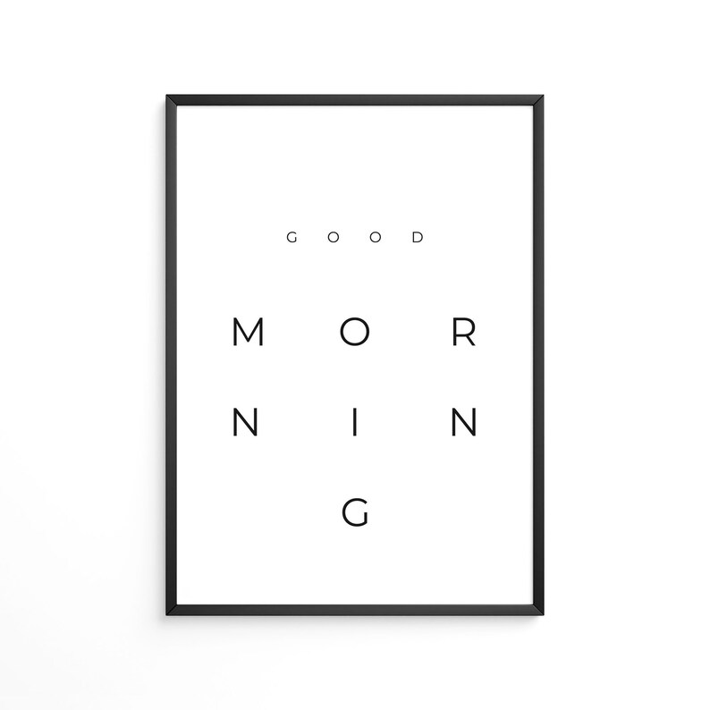 Modern Good Morning Typography Printable Wall Art, Wall Decor ...