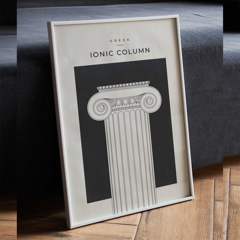 Greek Column Ionic Order, Printable Wall Art, Minimalist Print, Ancient ...