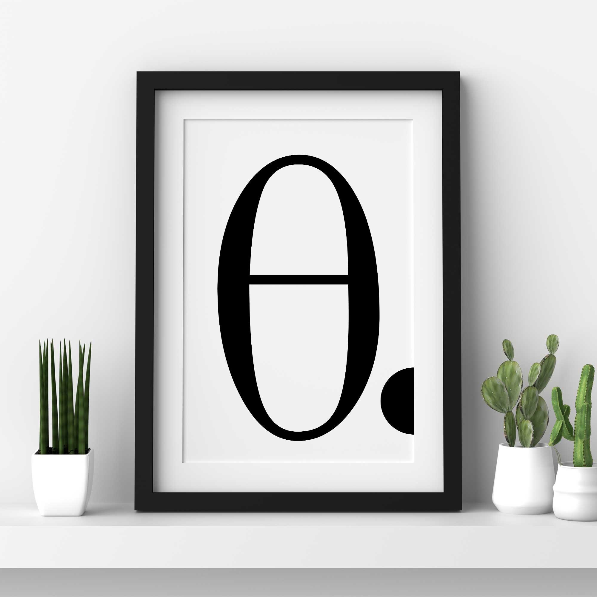 Theta Θήτα Greek Letter Printable Wall Art, Digital Art, Classroom Wall ...