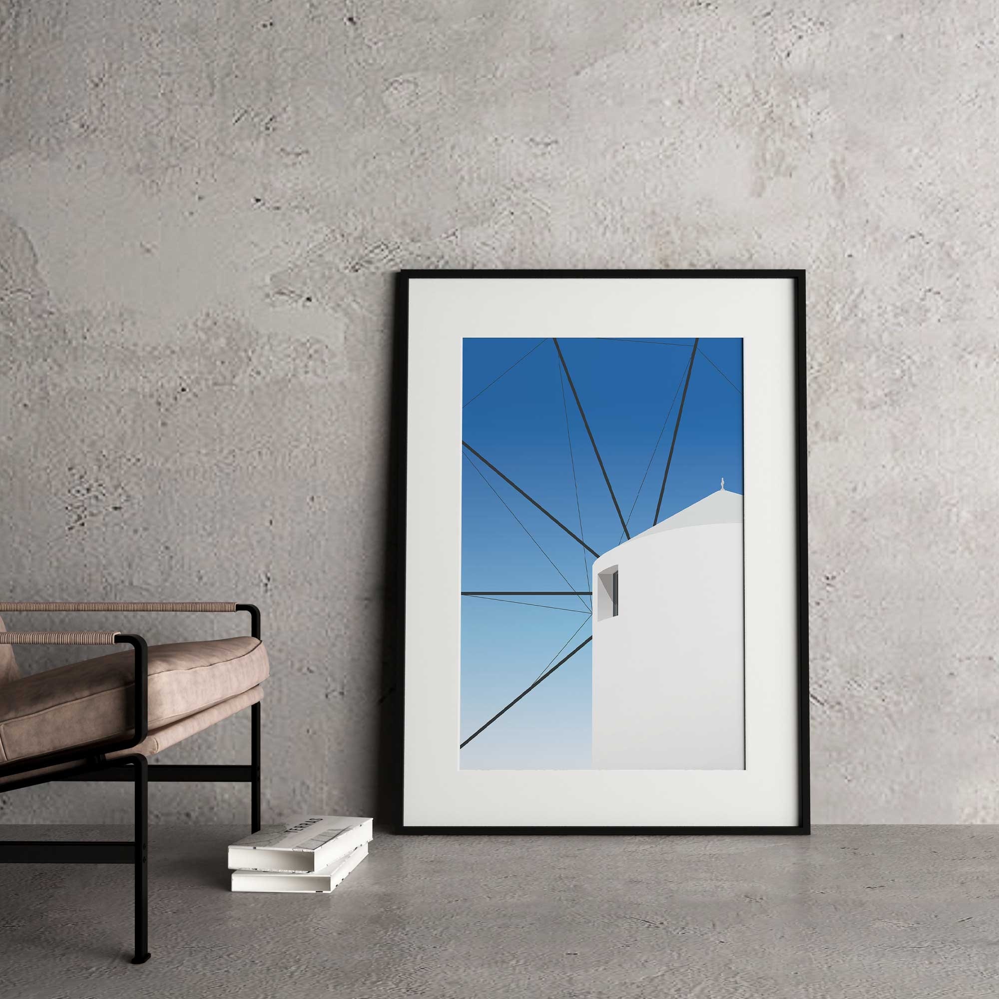Milos Windmill, Illustration Poster, Landscape Art, Greece Poster ...