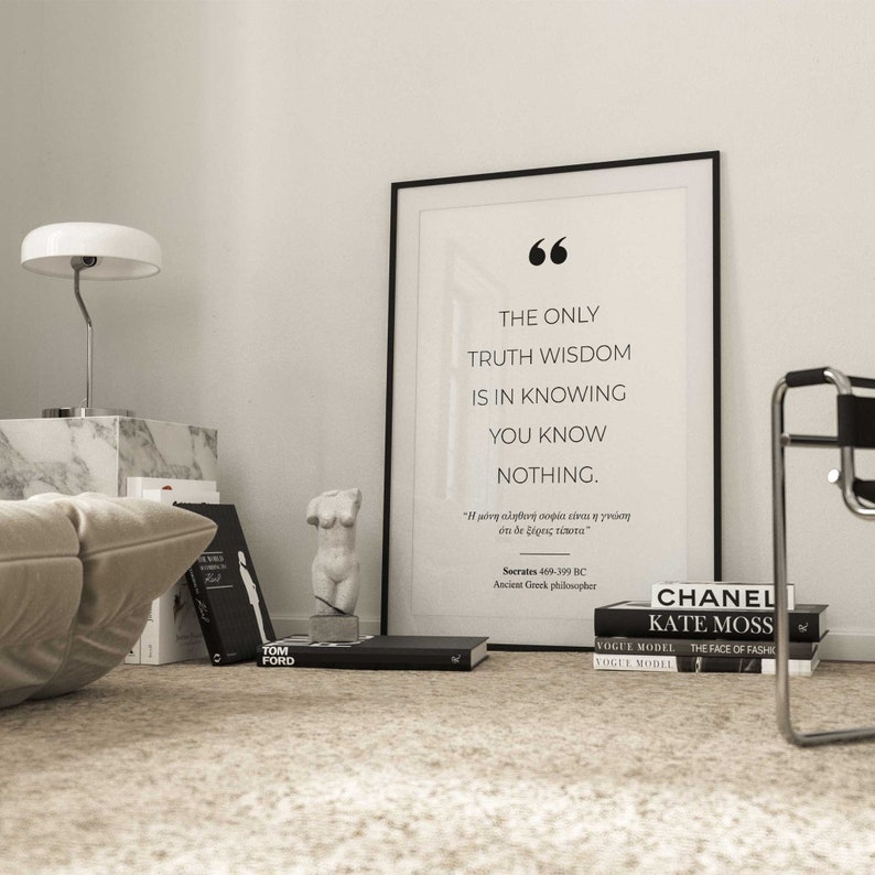 Socrates, Greek Philosopher Quotes, the Only Truth Wisdom, Minimalist ...