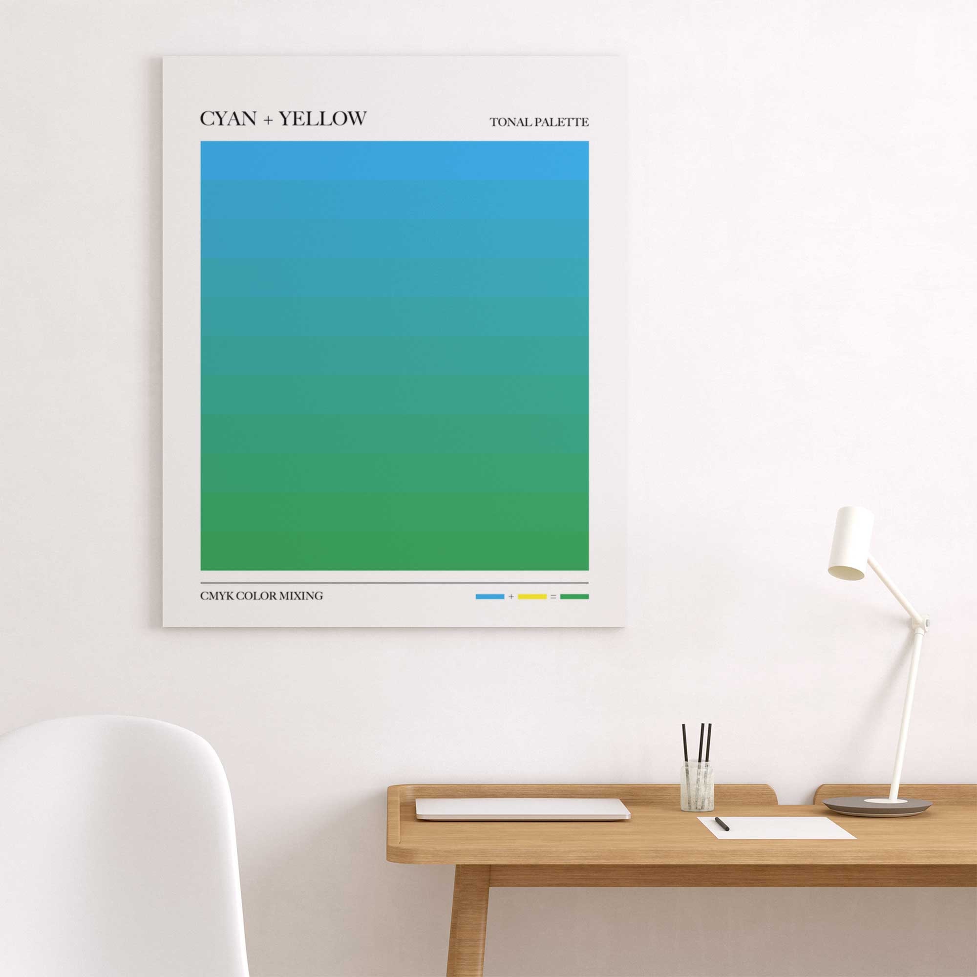 Cyan Yellow Green Tonal Poster, Colour Blocks, Downloads, Office Decor ...