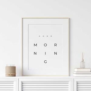 Modern Good Morning Typography Printable Wall Art, Wall Decor ...
