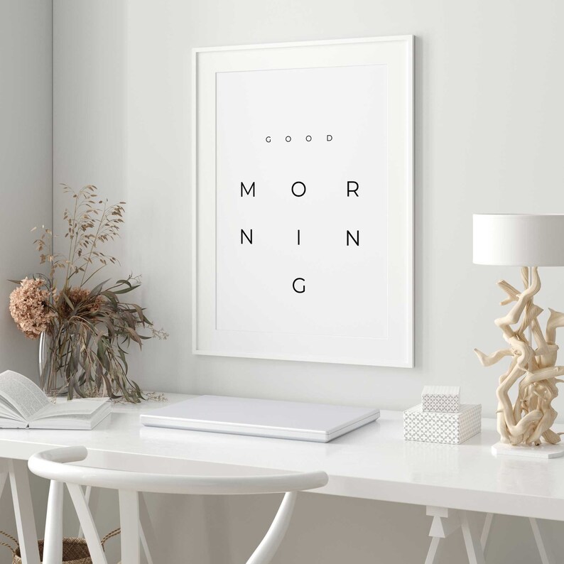 Modern Good Morning Typography Printable Wall Art Wall Decor - Etsy