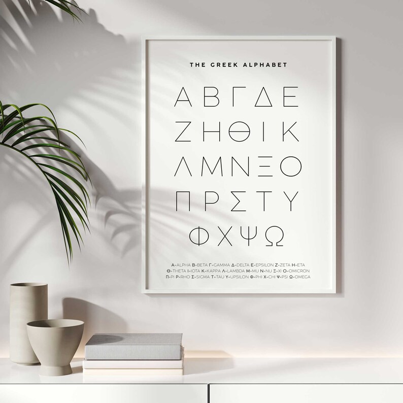 Minimal Greek Alphabet Printable Wall Decor, Digital Art, Classroom ...