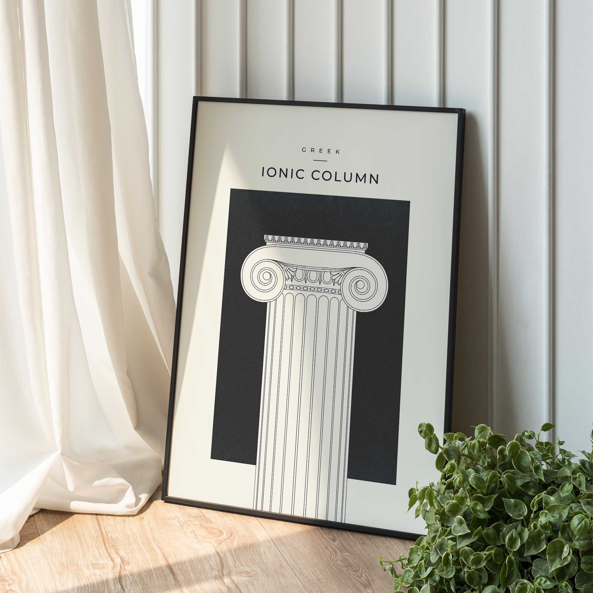 Greek Column Ionic Order, Printable Wall Art, Minimalist Print, Ancient ...