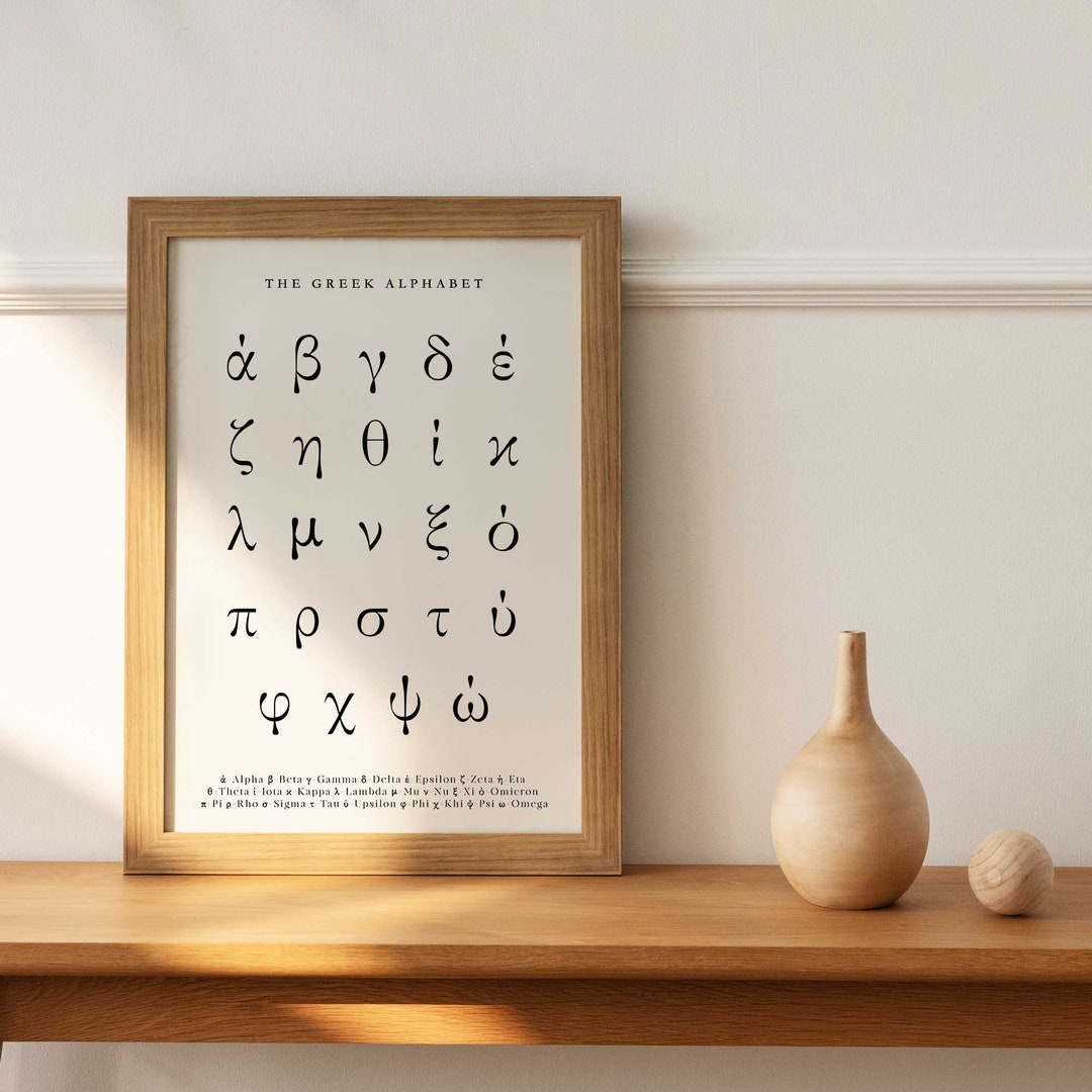 The Greek Alphabet Printable Wall Decor, Digital Art, Classroom Wall ...