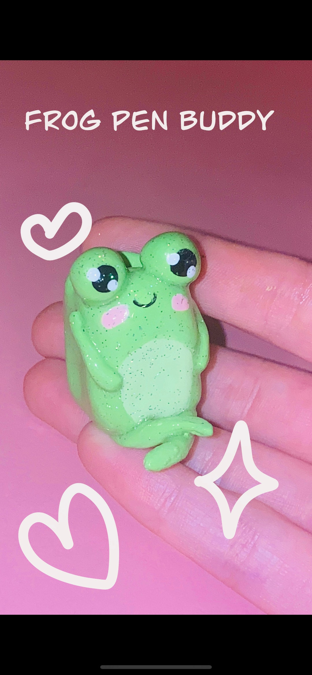 Pen Holder- Kawaii Clay Frog / Desk Buddy - Etsy