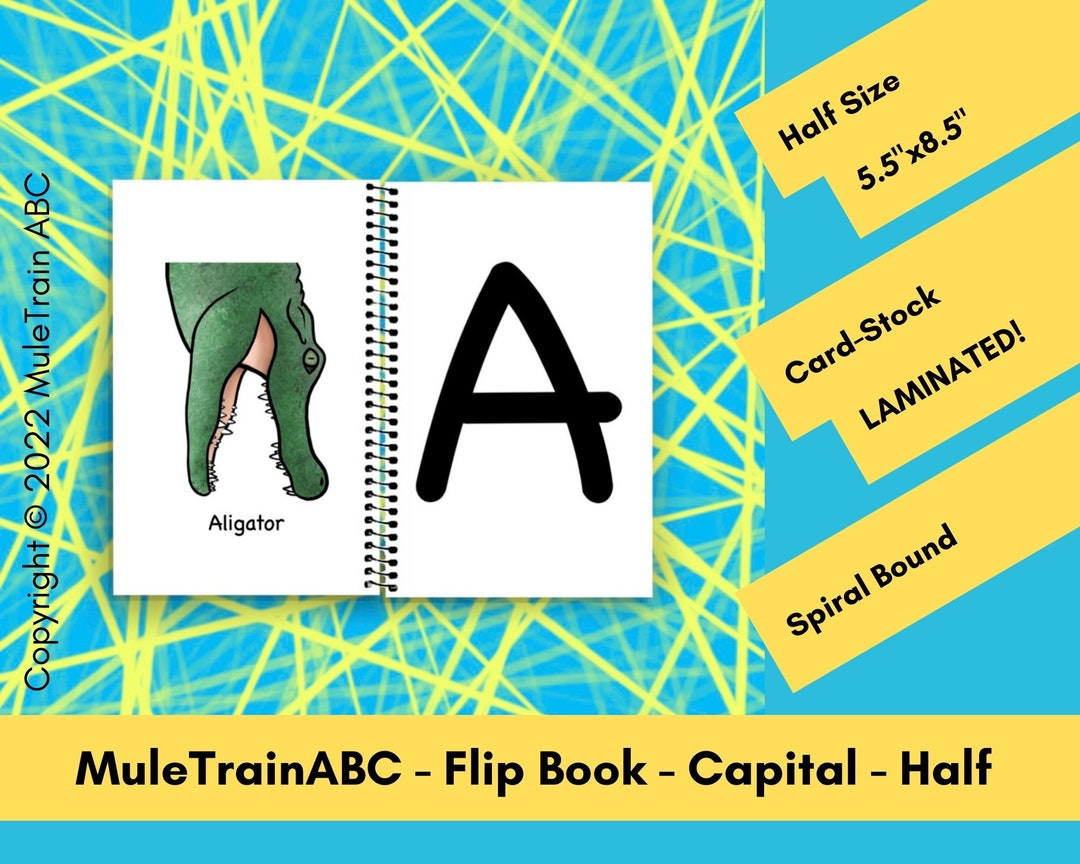 Alphabet Flip Book CAPITAL Half Size Laminated, ABC Learning ...