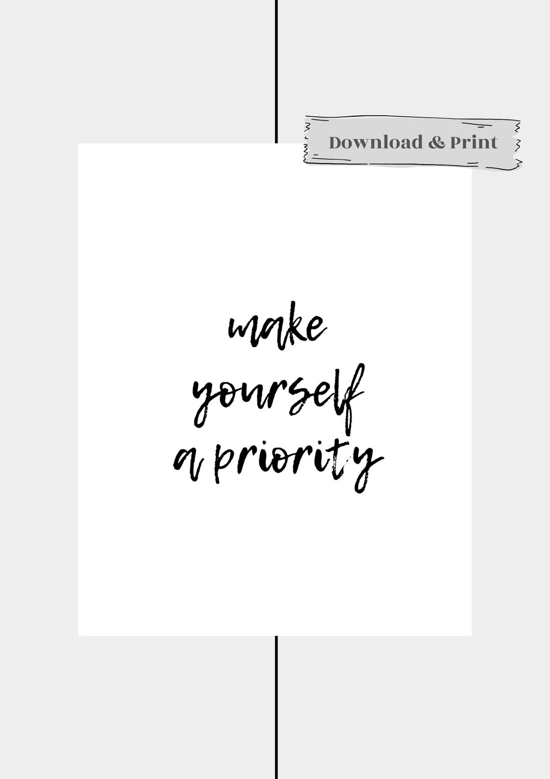 Inspirational Quote Printable: Make Yourself a Priority - Instant ...