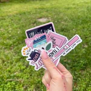 Teacher Gloss Vinyl Die Cut Sticker Pack of Seven {water Resistant C is ...