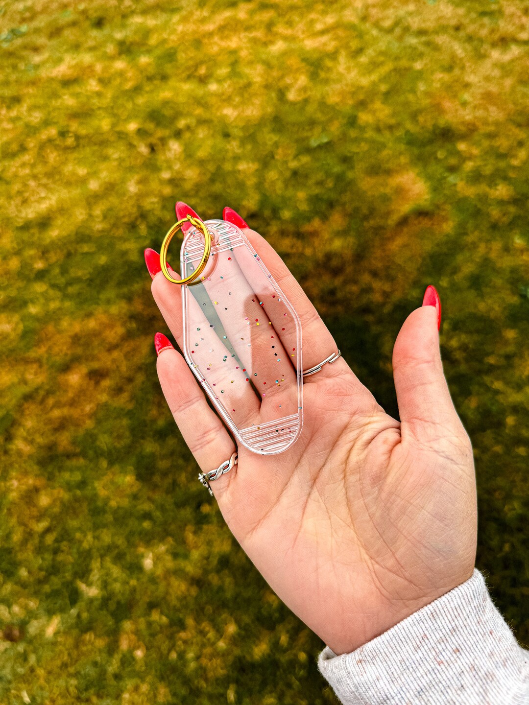 Sparkle Motel Keychain car Decor Gifts Car Accessories Glitter Gold ...