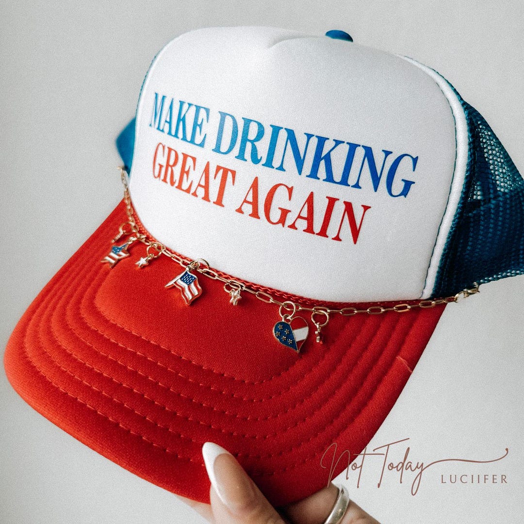 Make Drinking Great Again Foam Trucker Hat{drinking Hat Patriotic Hat ...