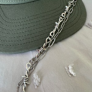Alt Barbwire Trucker Hat Chain {rock Emo Cute Hate Hats Chains for Hats ...