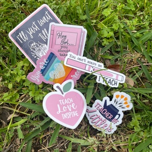 Teacher Gloss Vinyl Die Cut Sticker Pack of Seven {water Resistant C is ...
