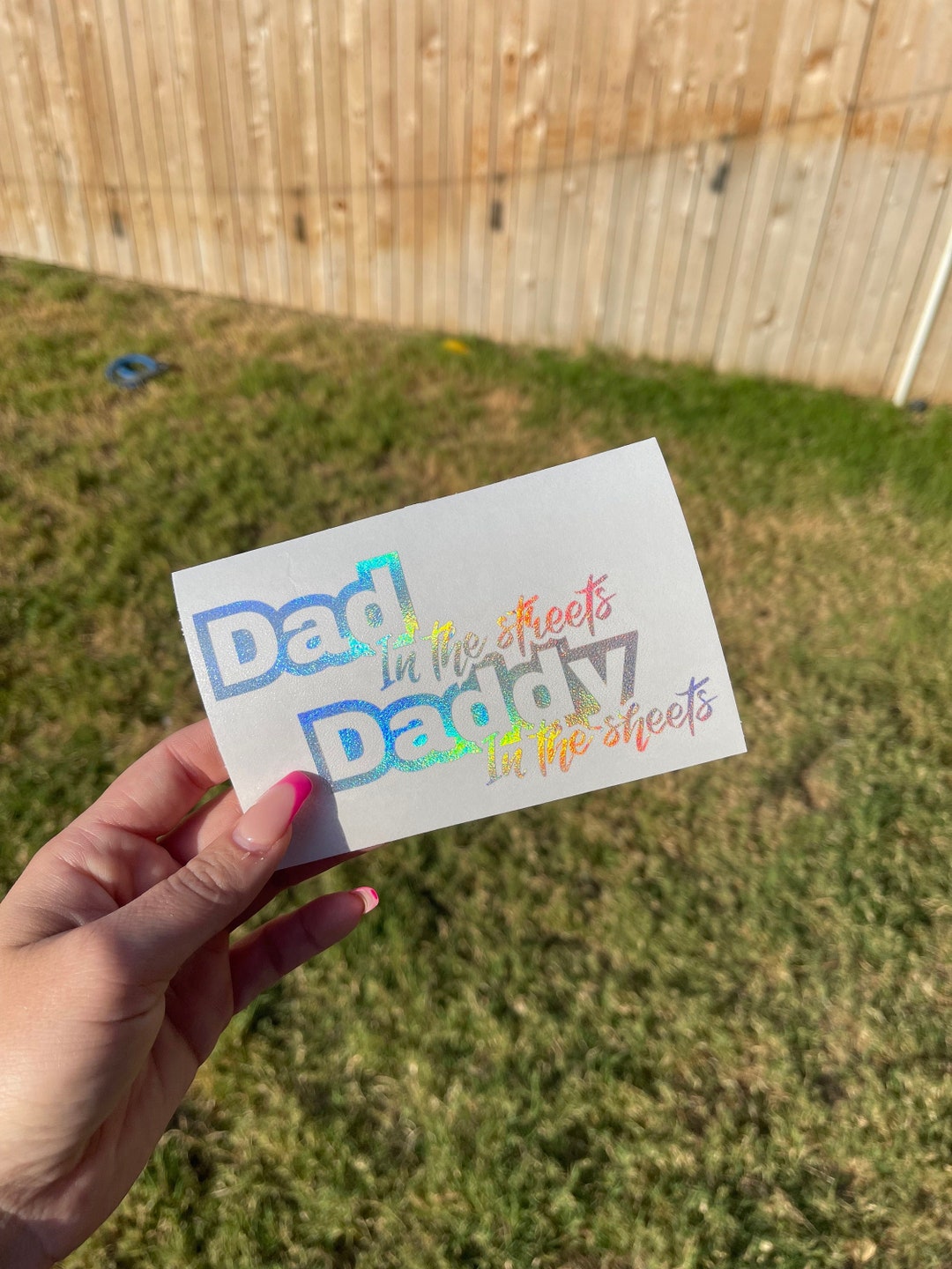 Funny Dad Vinyl Decal: Holographic Laptop, Car, Phone Decal - Etsy