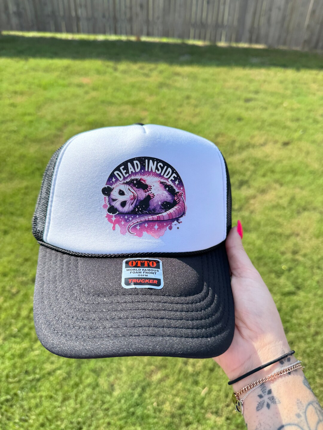 Dead Inside Raccoon Opossum Trash Panda Foam Trucker Hat {cute Trucker ...