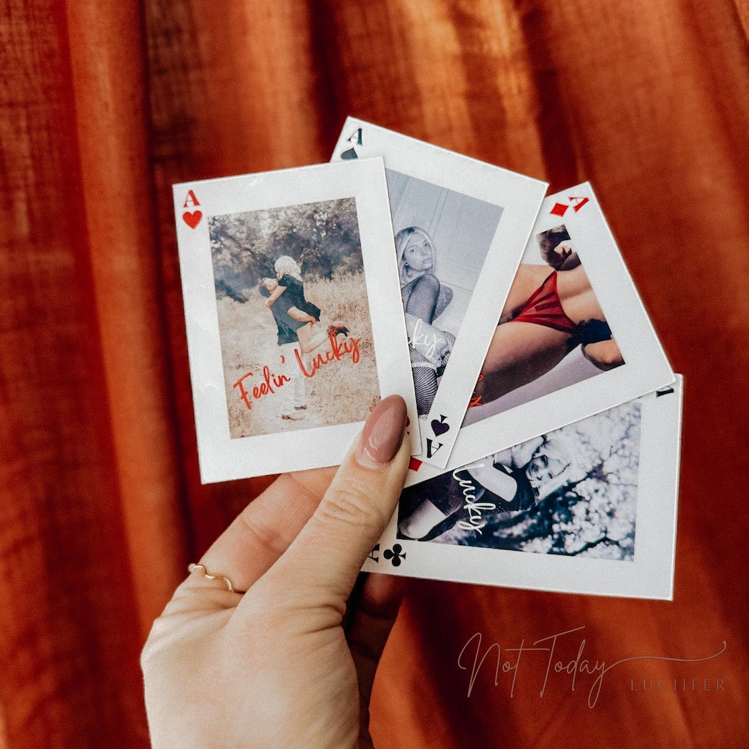 Personalized Photo Playing Card Magnet: Custom Text Gift - Etsy