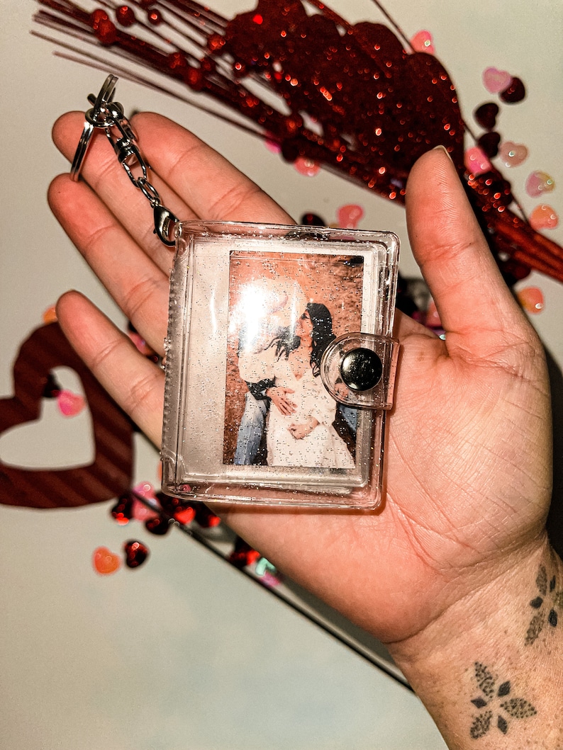 Tiny Mini Small Photo Album Keychain (includes Personalized Photos ...
