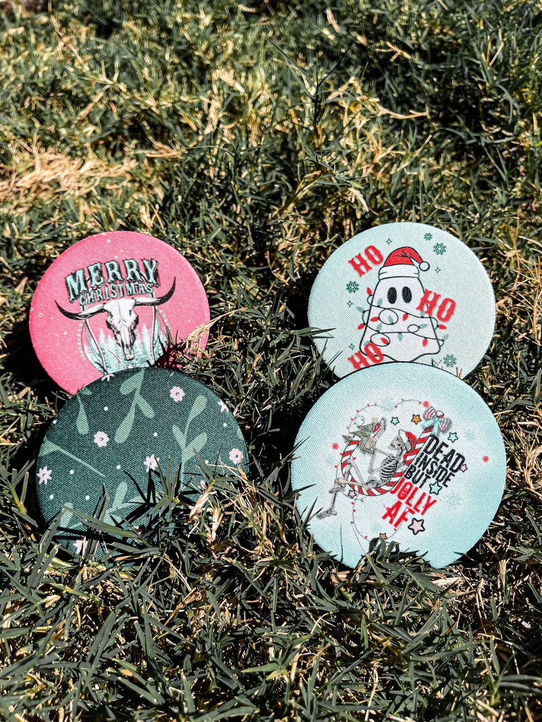 Christmas Themed Car Coaster Set 2 cute Car Accessories Car - Etsy