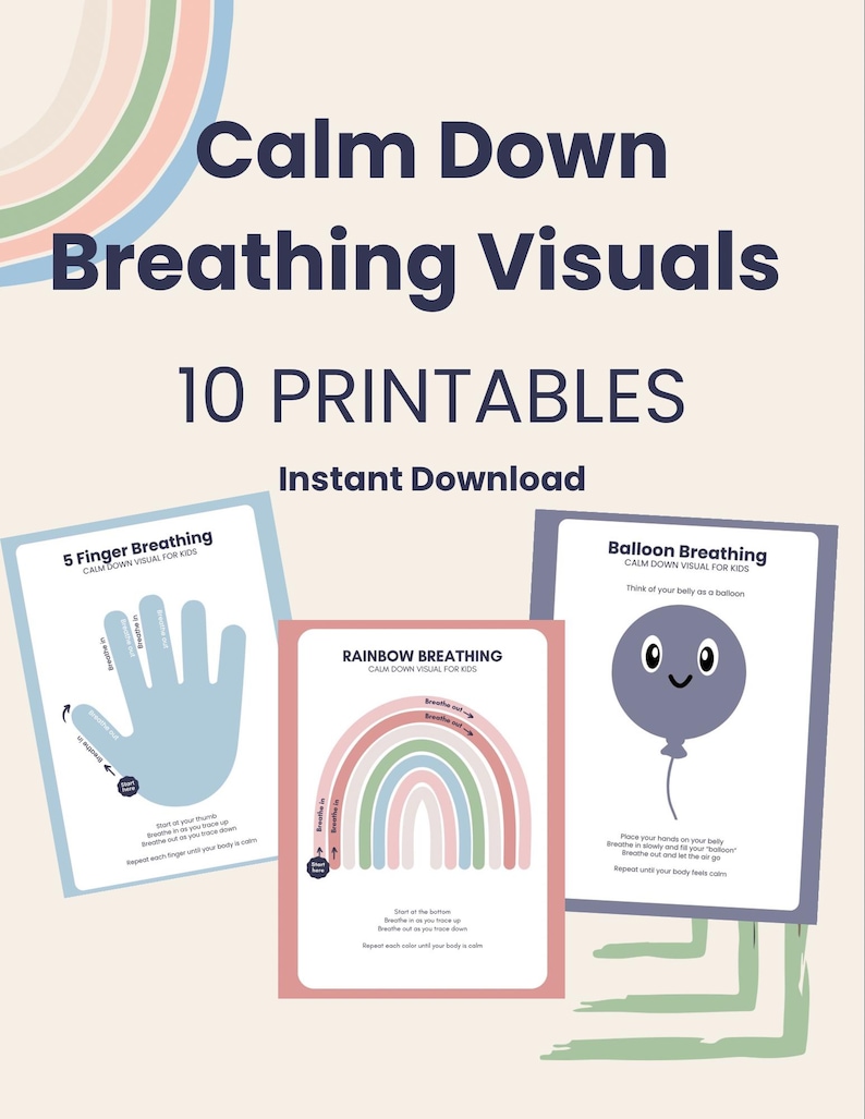 Calm Down Breathing Visuals for Kids | Coping Strategies, Behavior ...