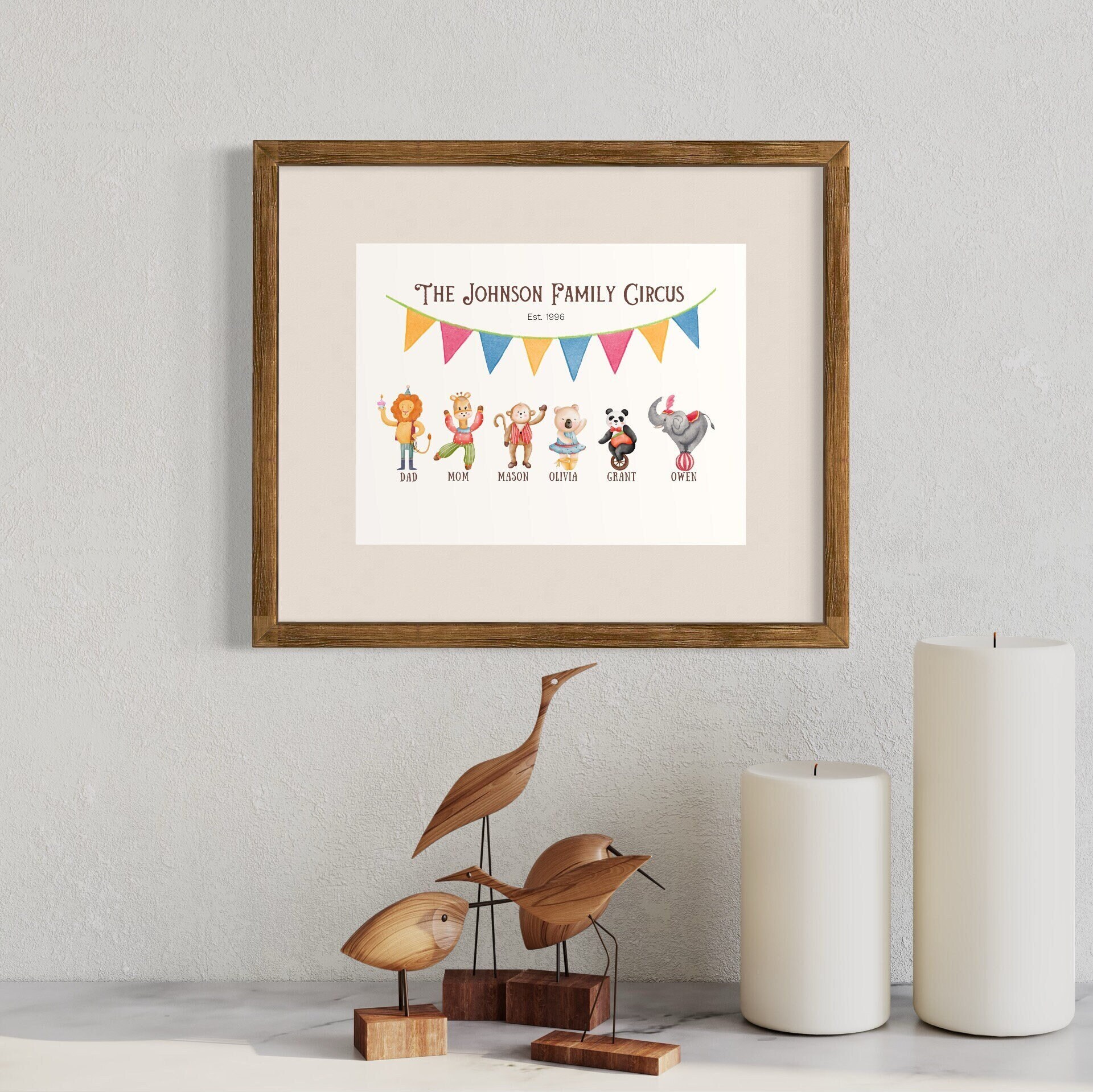 Personalized Family Circus Name Print / Animal Themed / Choose Your ...