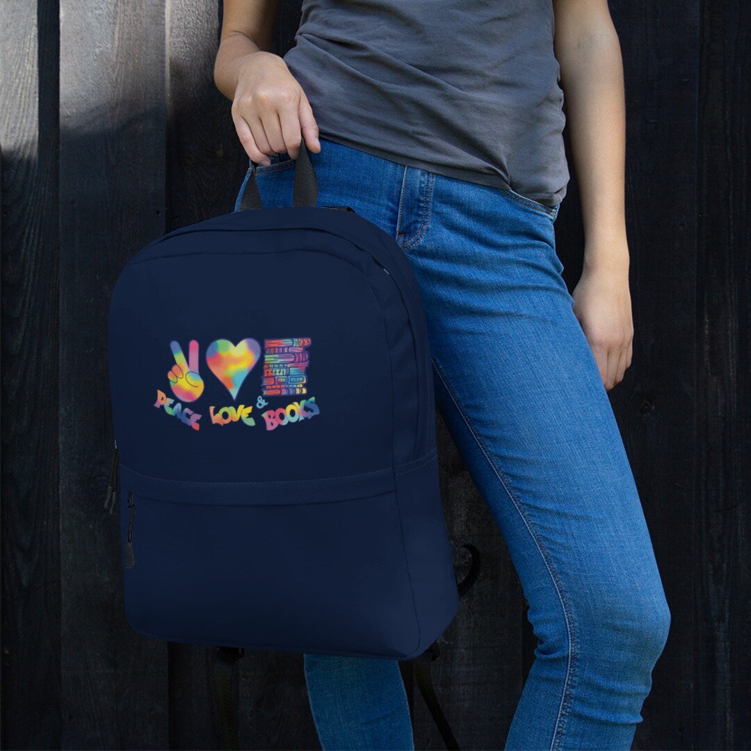 Peace Love Books Backpack for Back to School - Etsy