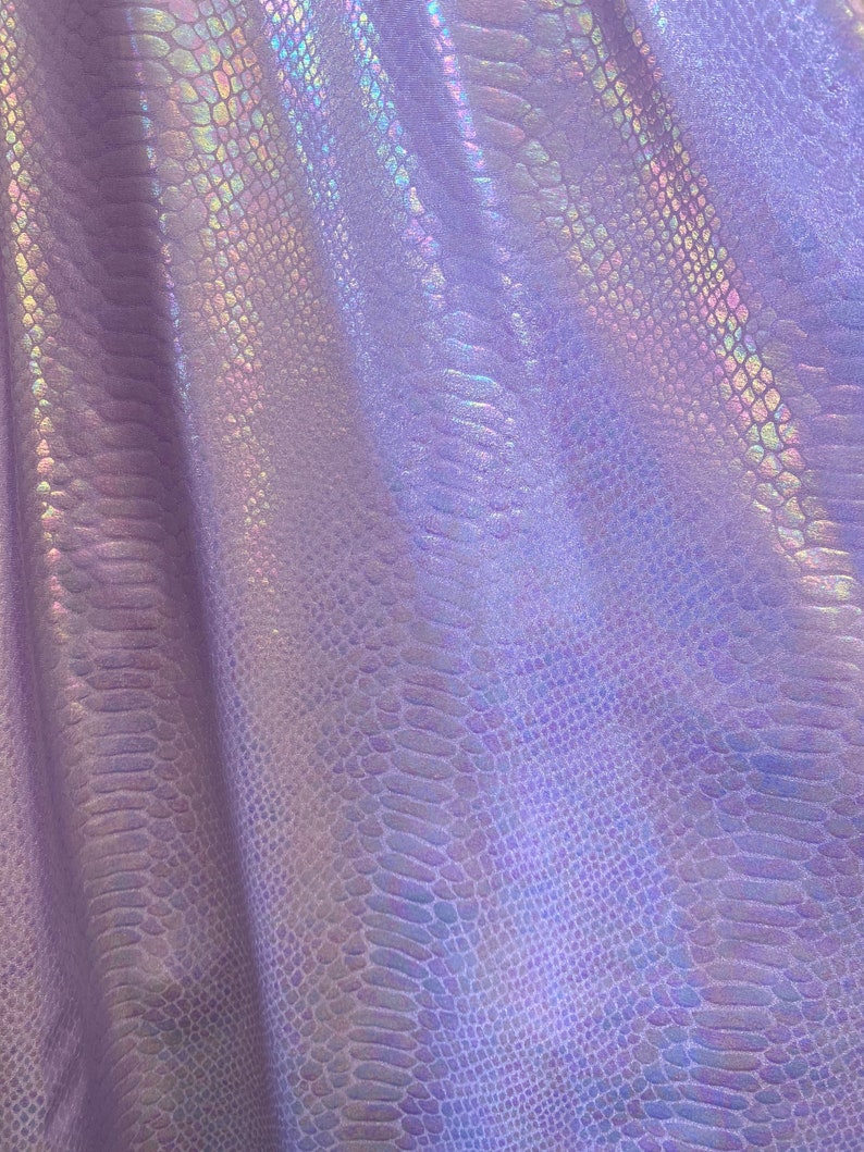 Light Purple Iridescent Snake Print on Nylon Spandex Four Way - Etsy