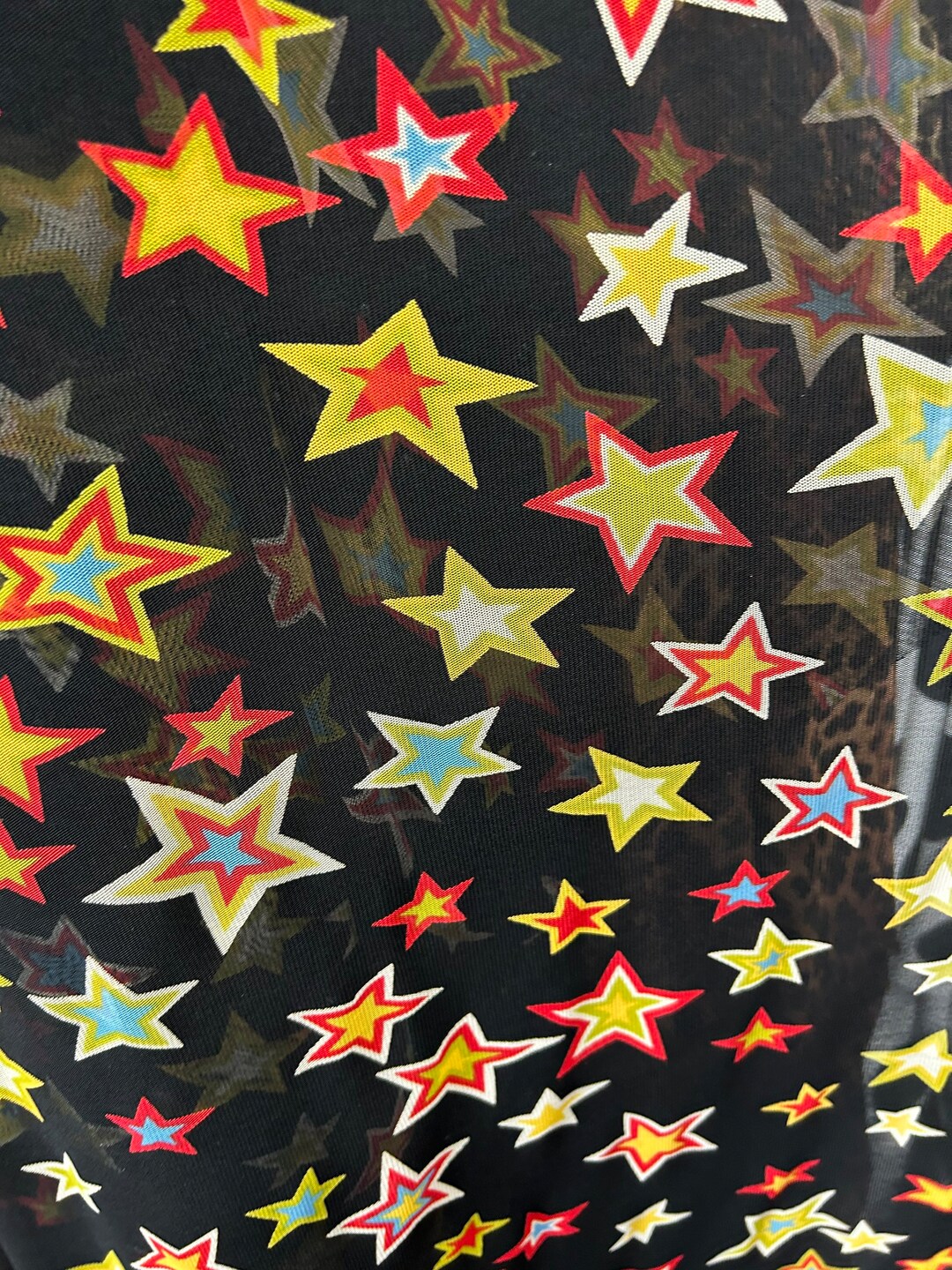 New Stars on Black Four Way Stretch Mesh Sold by the Yard - Etsy