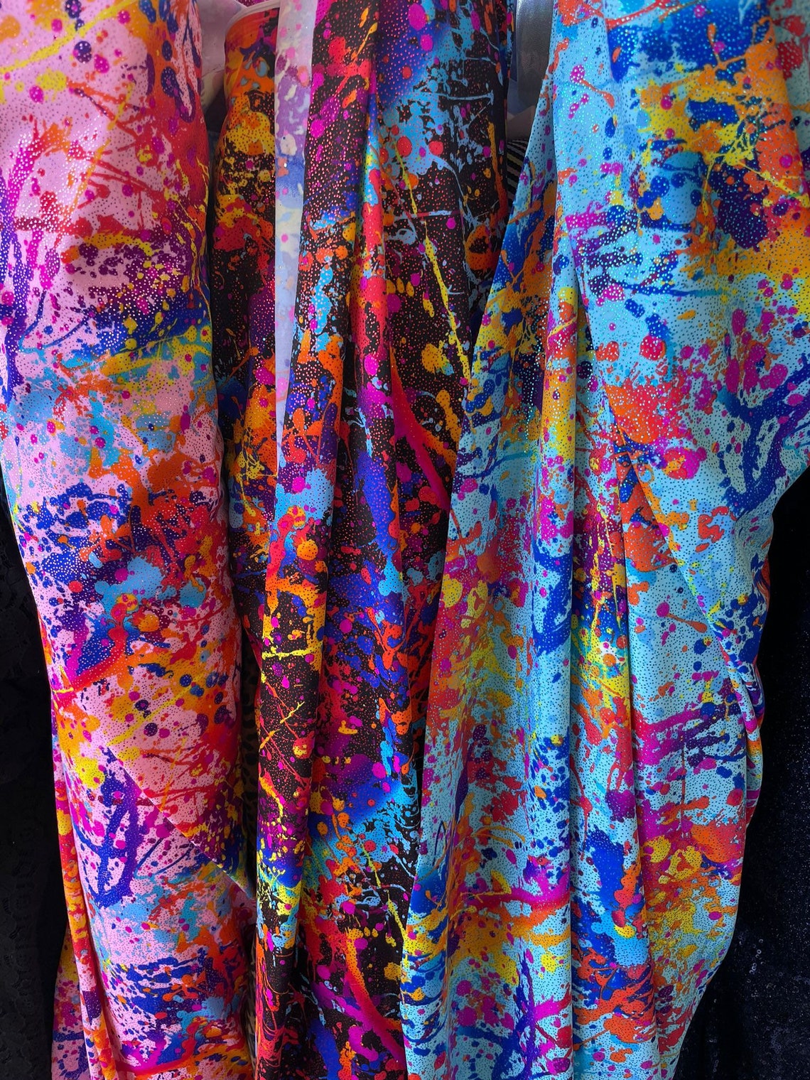 Graffiti Paint Splatter Design With Foil on Nylon Spandex | Etsy