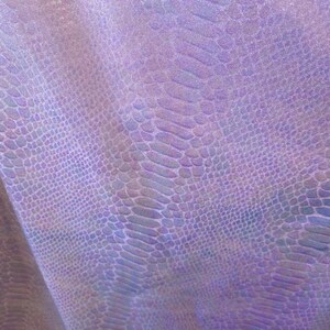 Light Purple Iridescent Snake Print on Nylon Spandex Four Way Stretch ...