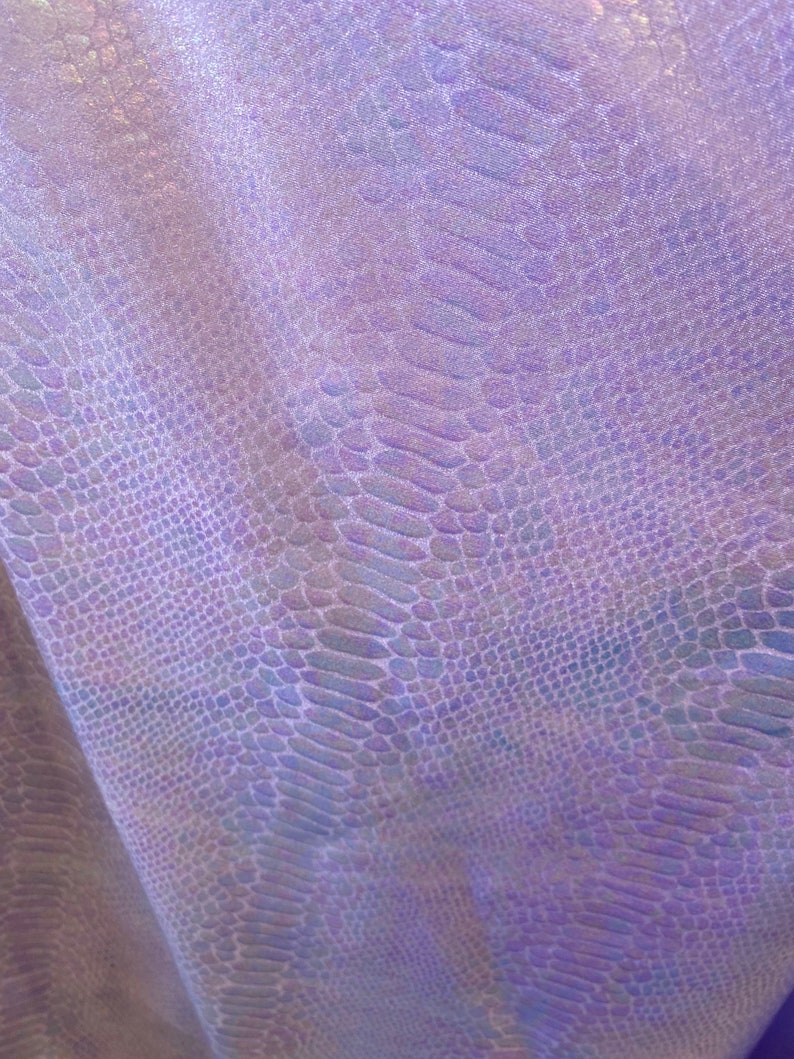 Light Purple Iridescent Snake Print on Nylon Spandex Four Way - Etsy
