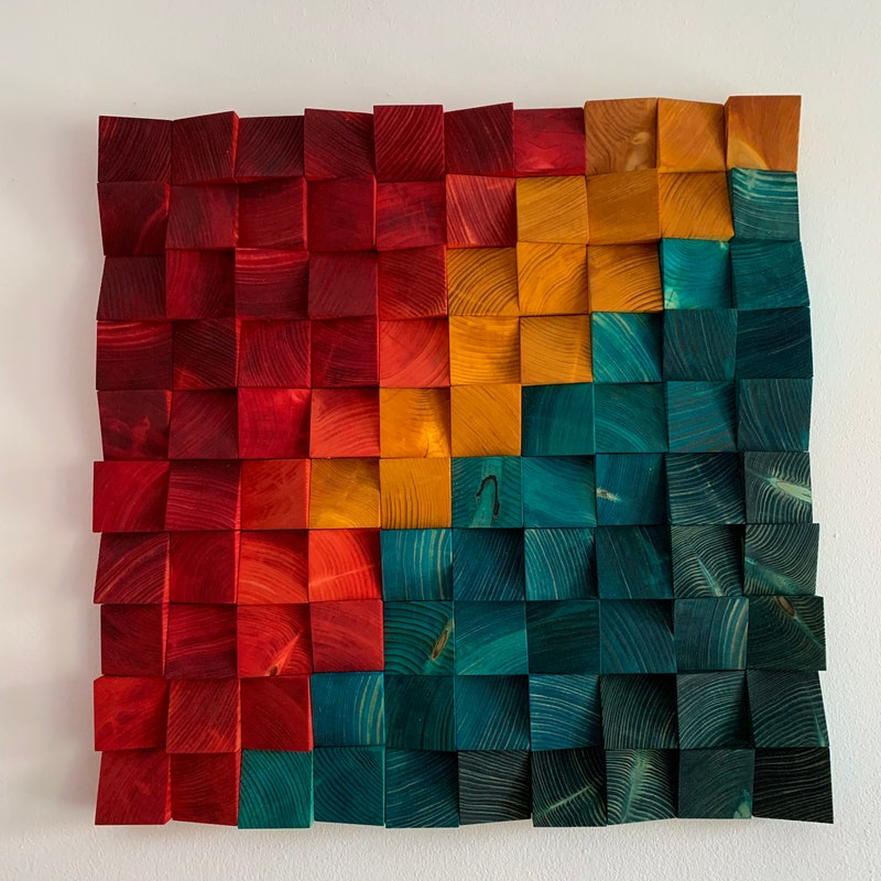 Wood Squares Wall Art - Etsy