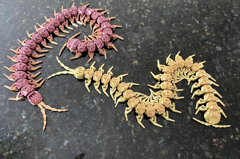 3D Printed Articulating Centipede Fidget Toy / Flexi-centipede ...