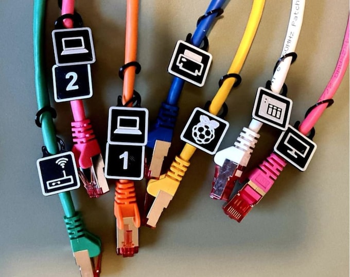 3D Printed Cable Tags Identify Tv/hdmi/ethernet and Other Cables Sold ...