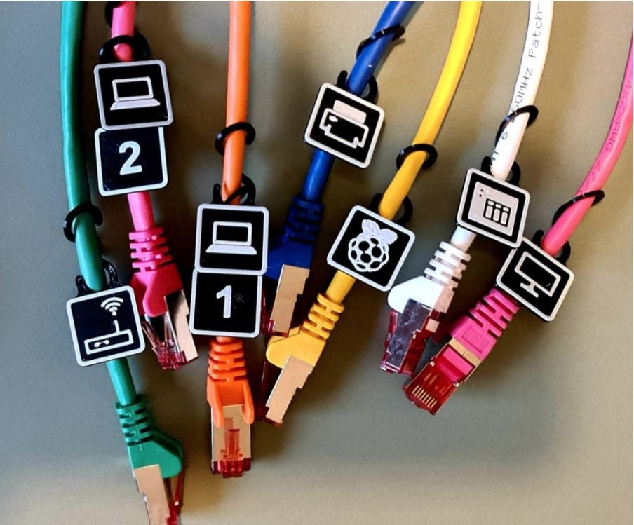 3D Printed Cable Tags - Identify Tv/hdmi/ethernet and Other Cables ...