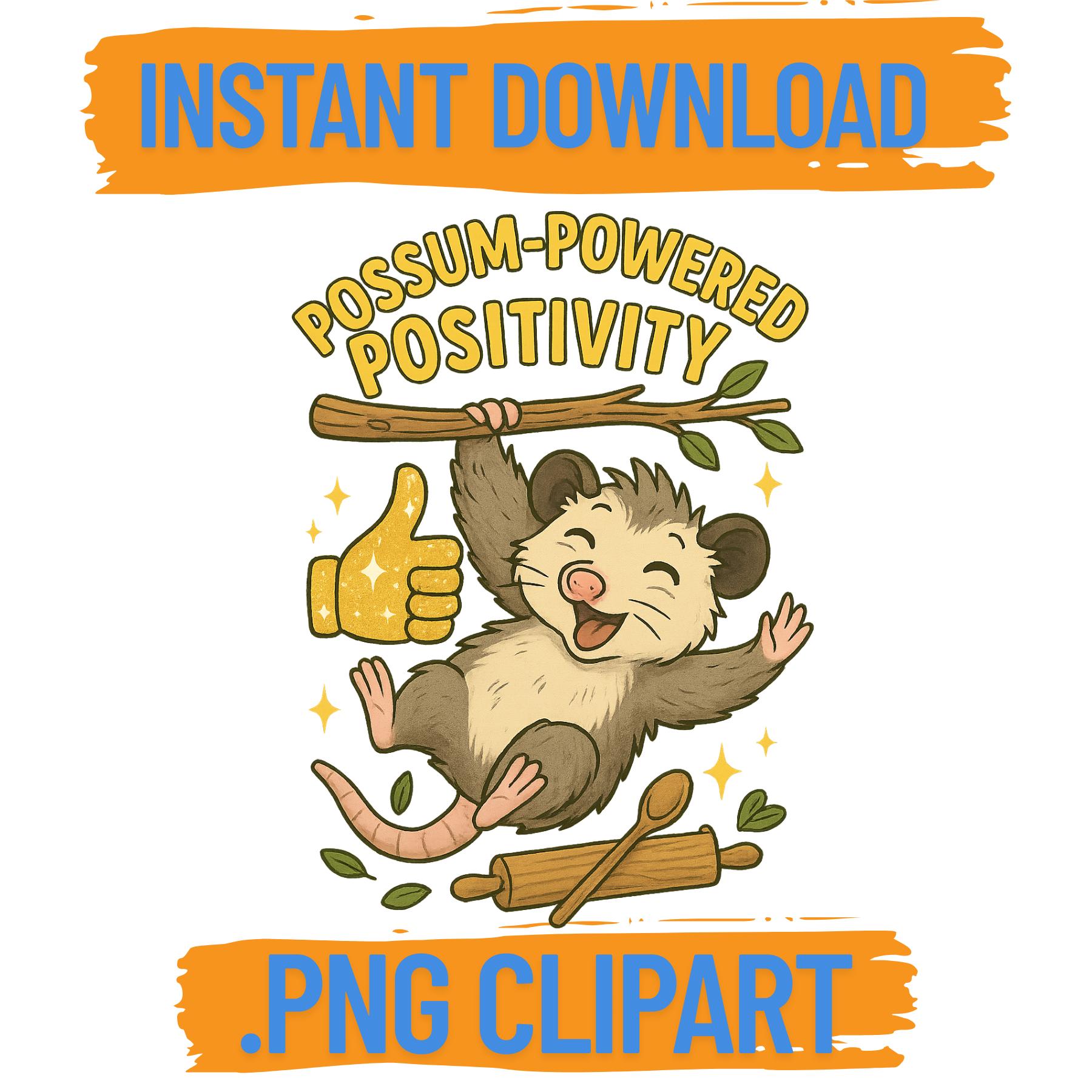 Possum-powered Positivity PNG, Wholesome and Chaotic Possum Design for ...