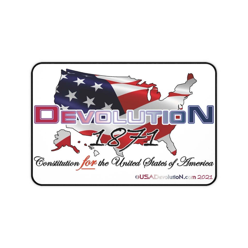 Devolution, USA Map, USA Flag white Desk Mat - Etsy