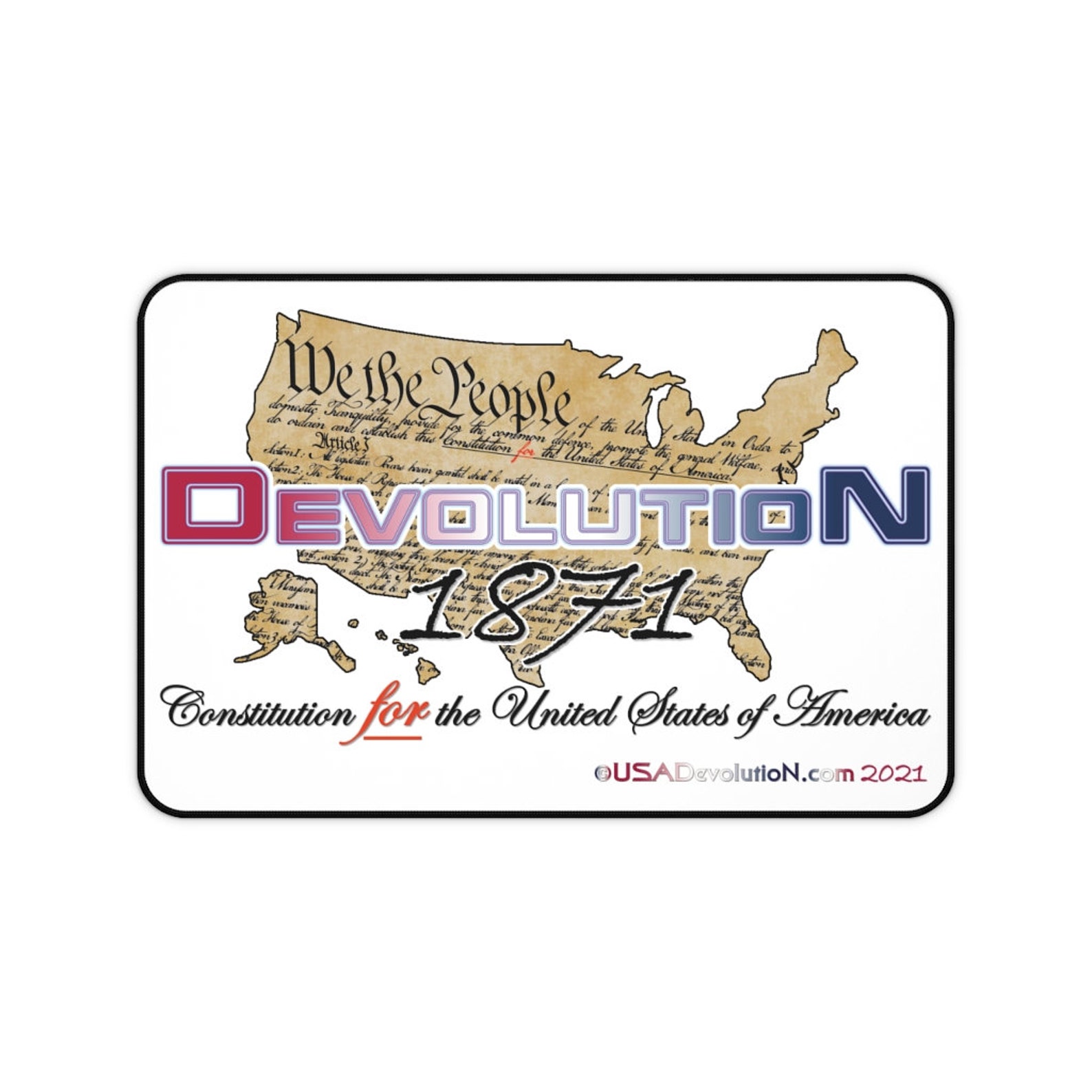 Devolution, USA Map, Constitution white Desk Mat - Etsy