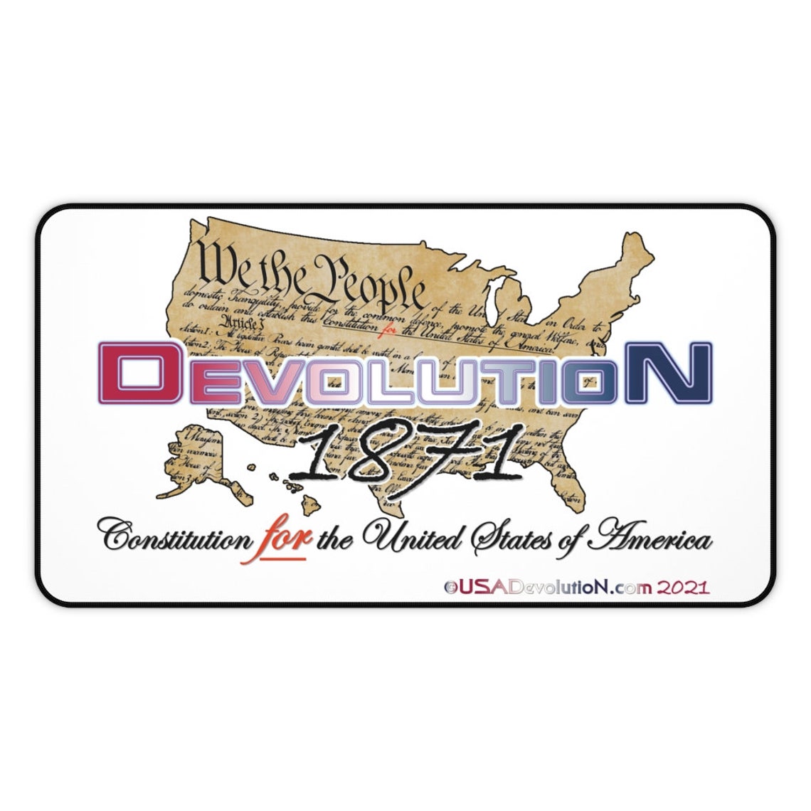 Devolution, USA Map, Constitution white Desk Mat - Etsy