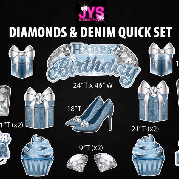 Denim and Diamonds Decorations - Etsy